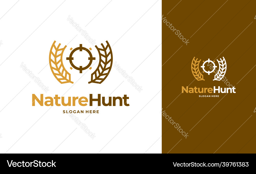 Nature hunter logo designs concept agriculture Vector Image
