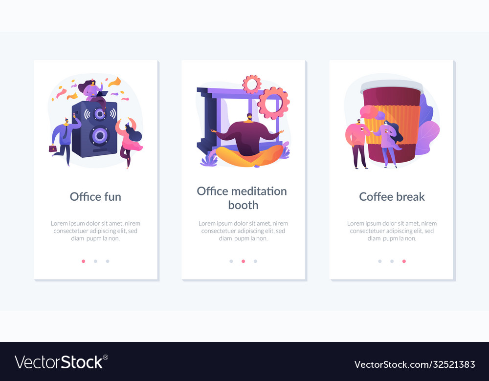 Office life app interface template Royalty Free Vector Image