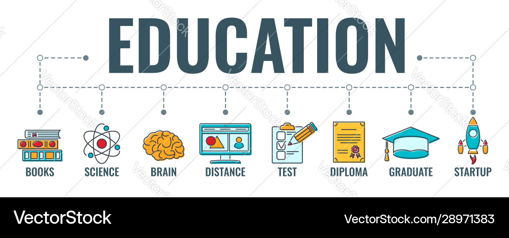 Online distance education banner Royalty Free Vector Image