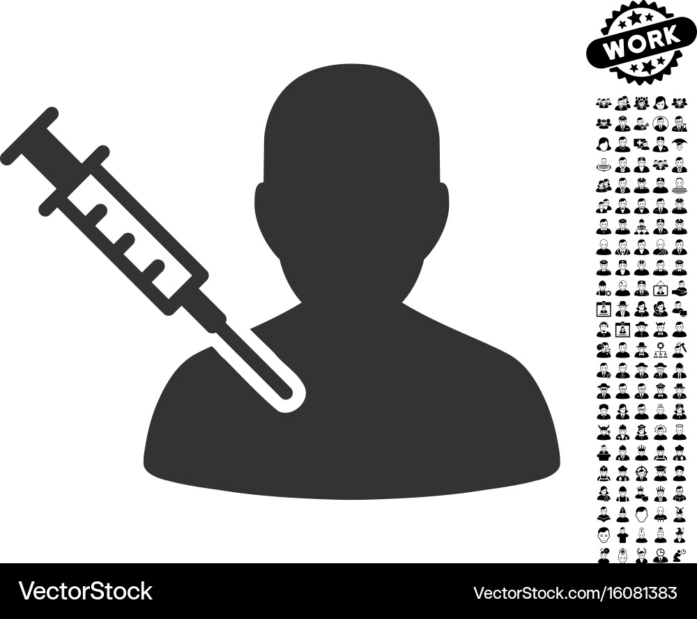 Patient vaccination icon with people bonus Vector Image