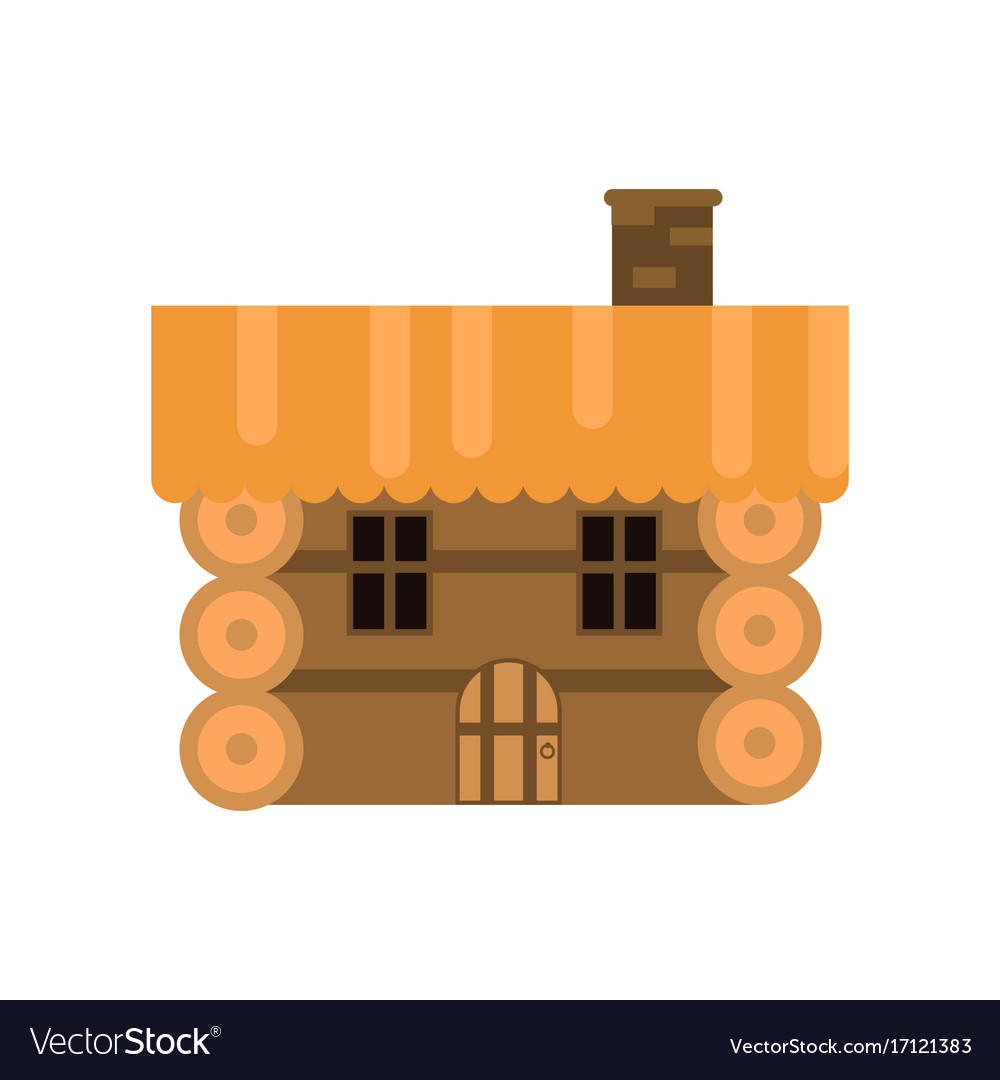 Rustic wooden log cabin Royalty Free Vector Image