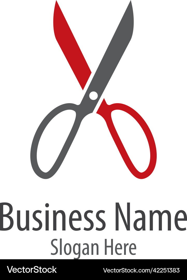 Scissors logo template Royalty Free Vector Image