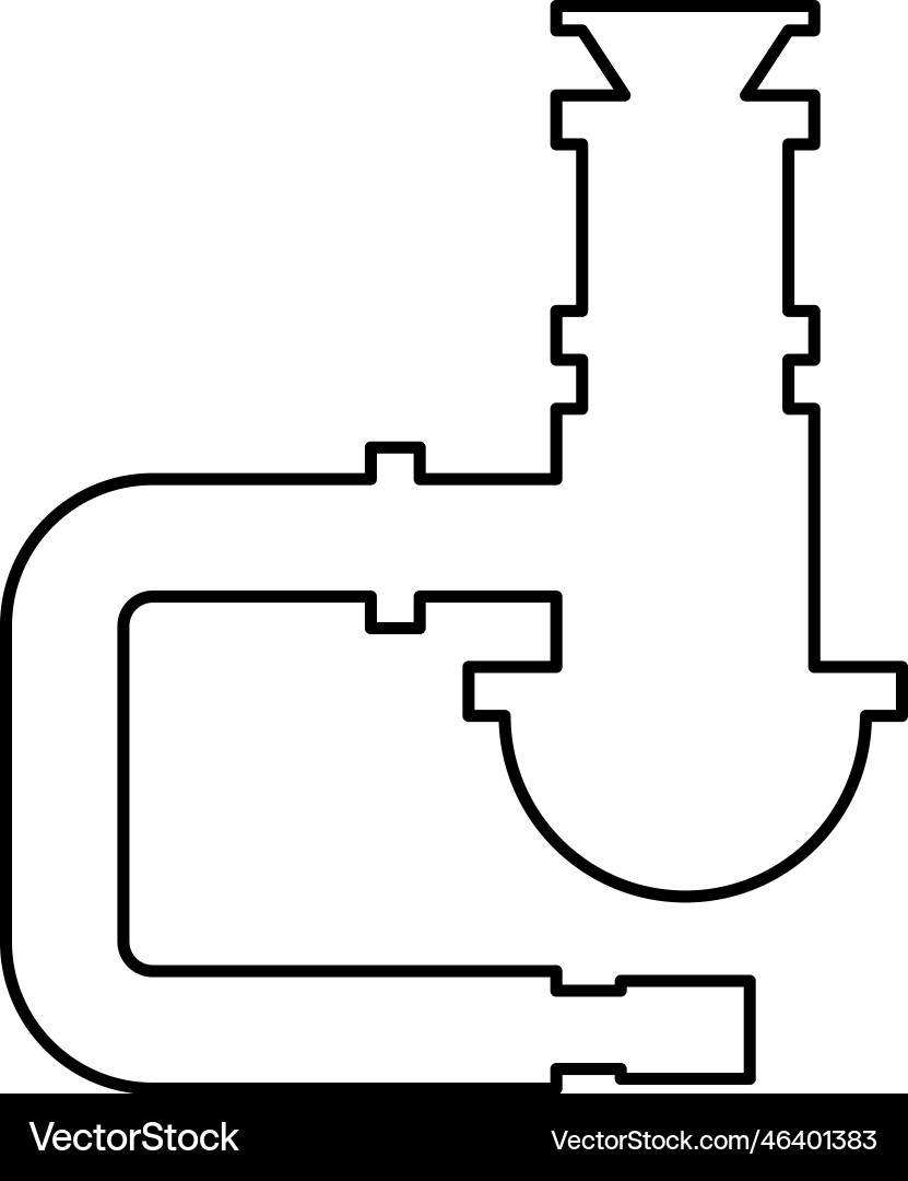 Siphon plumbing fixtures sewer pipe drain under Vector Image
