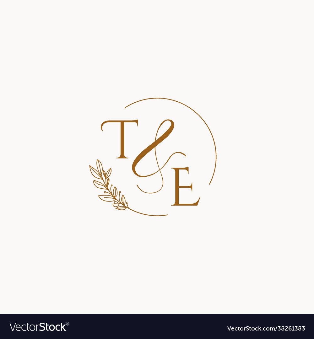 Te initial wedding monogram logo Royalty Free Vector Image