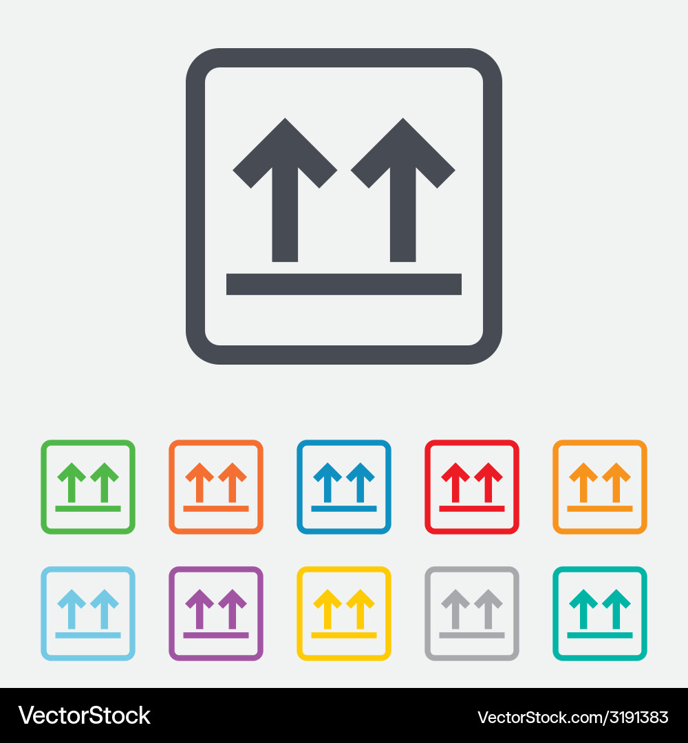 This side up sign icon fragile package symbol Vector Image