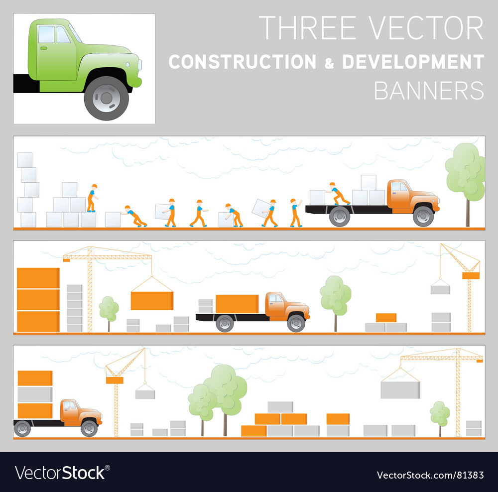 Three construction and development ban Royalty Free Vector