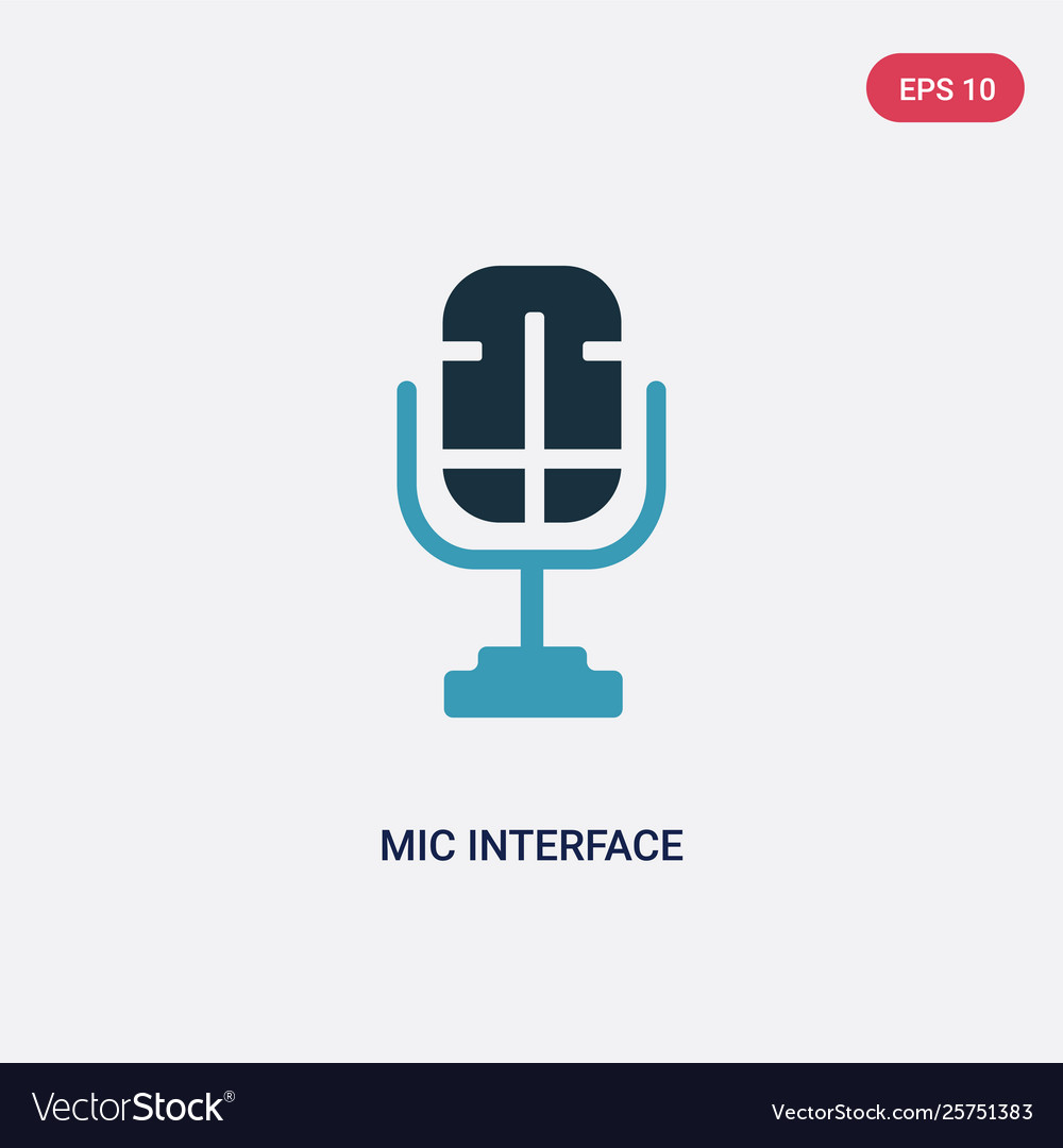 Two color mic interface icon from user Royalty Free Vector