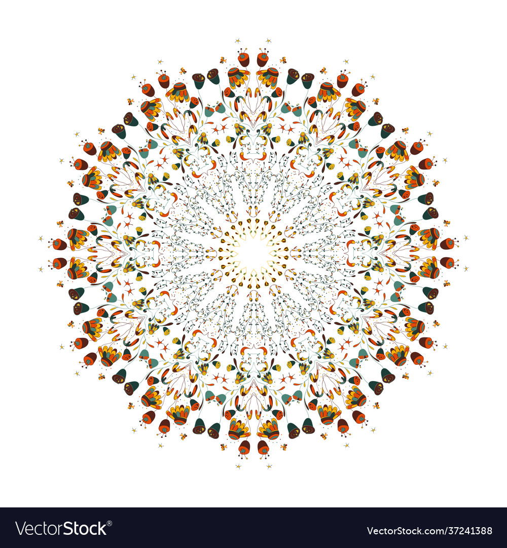 Abstract Circular Pattern Ornament For Greeting Vector Image
