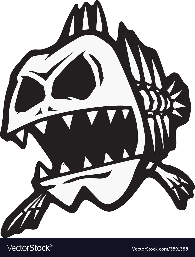 Bad bone fish Royalty Free Vector Image - VectorStock