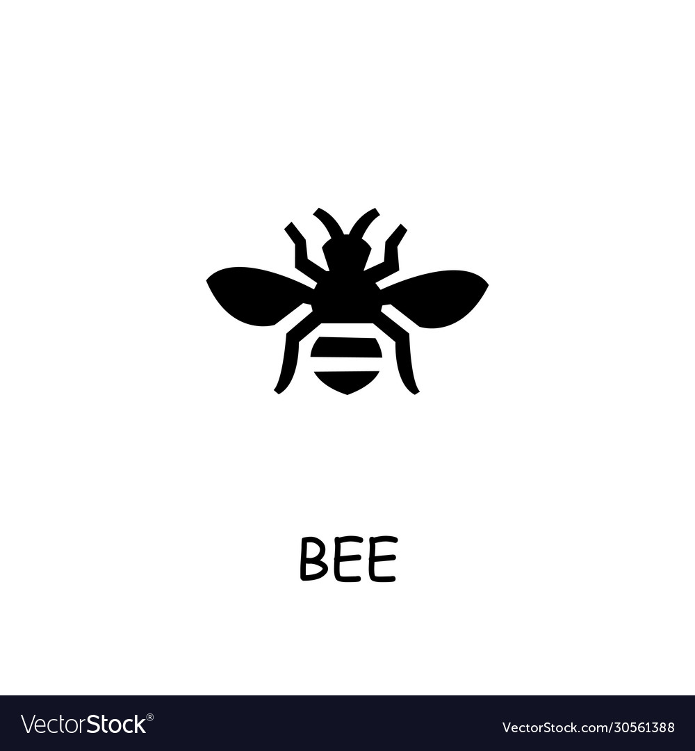 Bee flat icon Royalty Free Vector Image - VectorStock