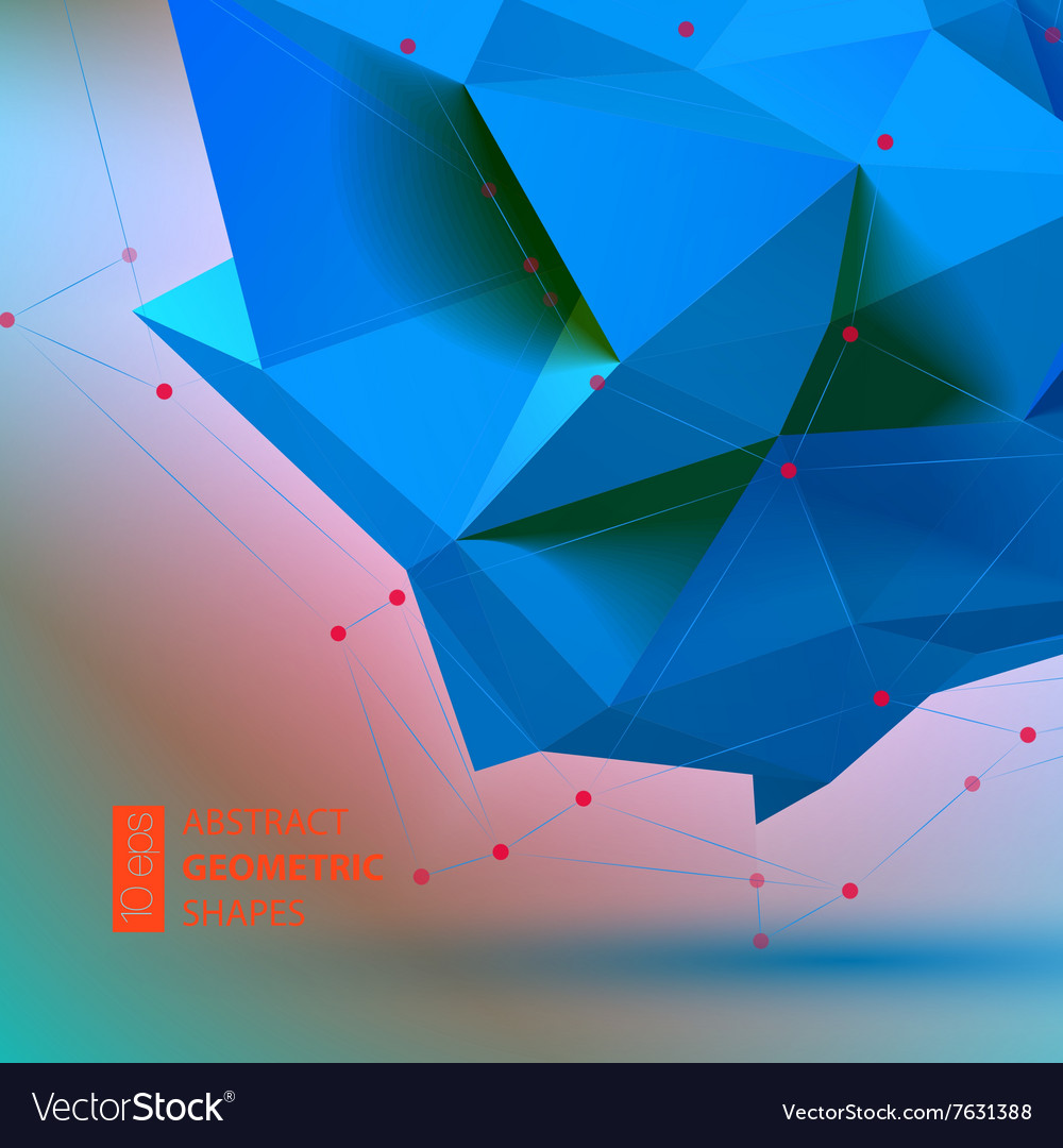 Bright blue polygon geometry shape Royalty Free Vector Image