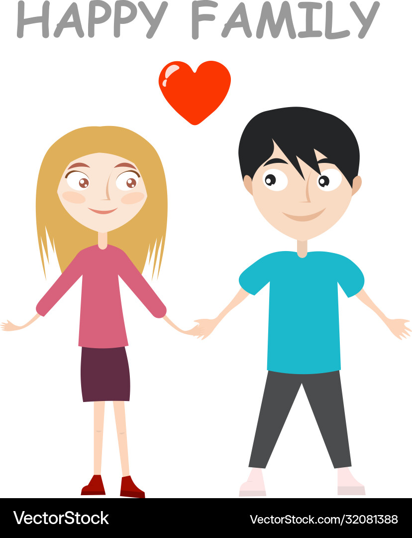 Happy family in future Royalty Free Vector Image