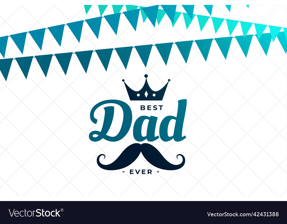 Happy fathers day flat card with flags decoration Vector Image