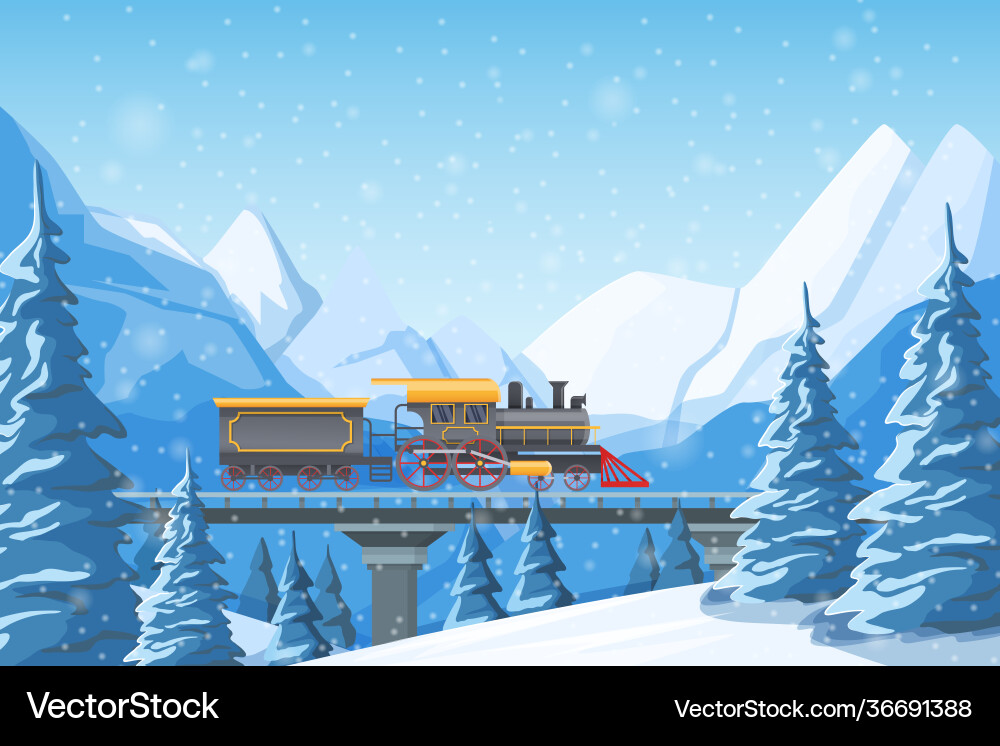 High-speed train traveling rail on a bridge Vector Image