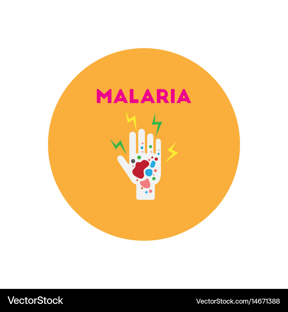 Icon on circle various symptoms of malar Vector Image