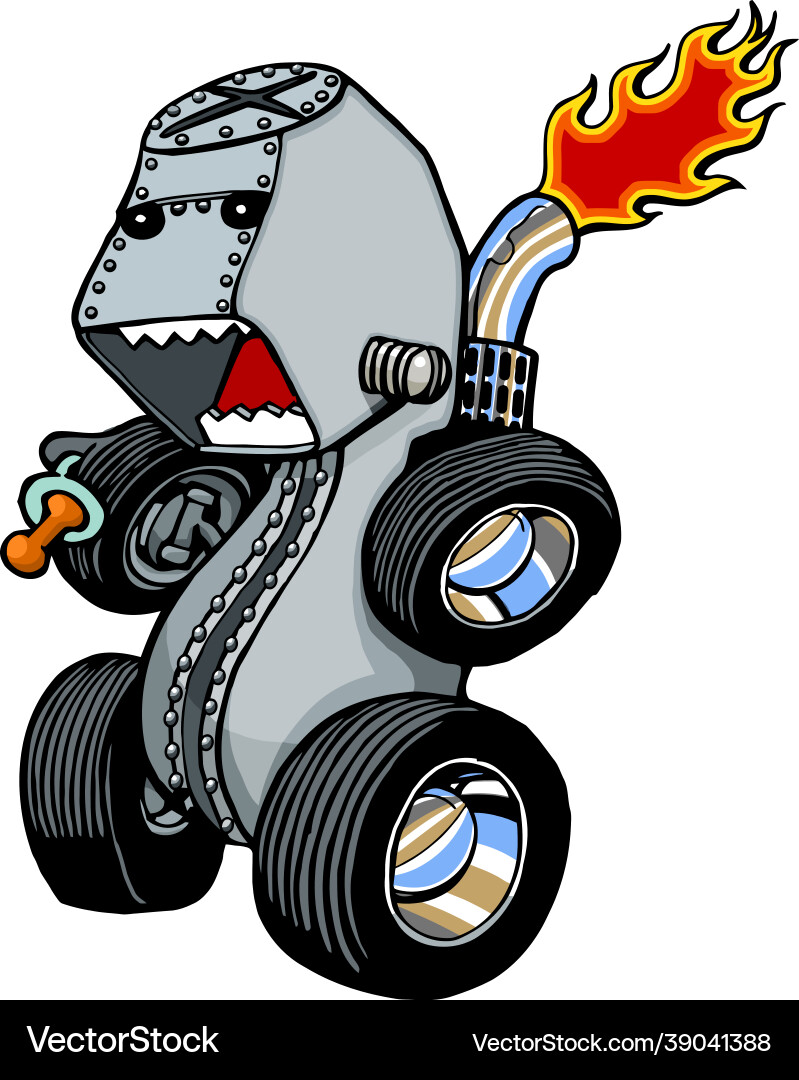 Mechanical infant hot rod racer Royalty Free Vector Image