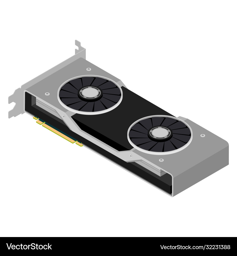 Modern graphic video card isometric view isolated Vector Image