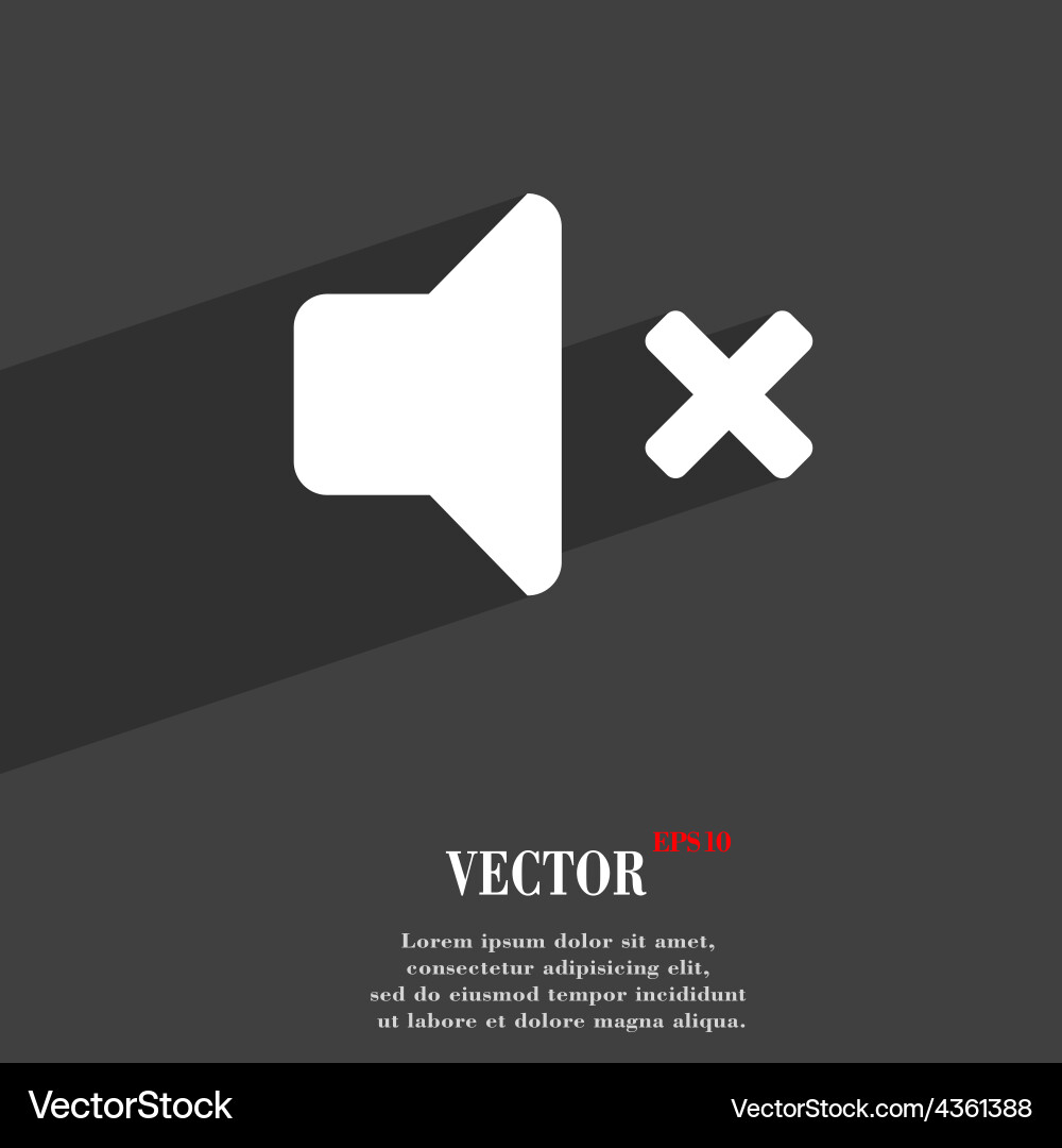 Mute speaker sound icon symbol flat modern web Vector Image