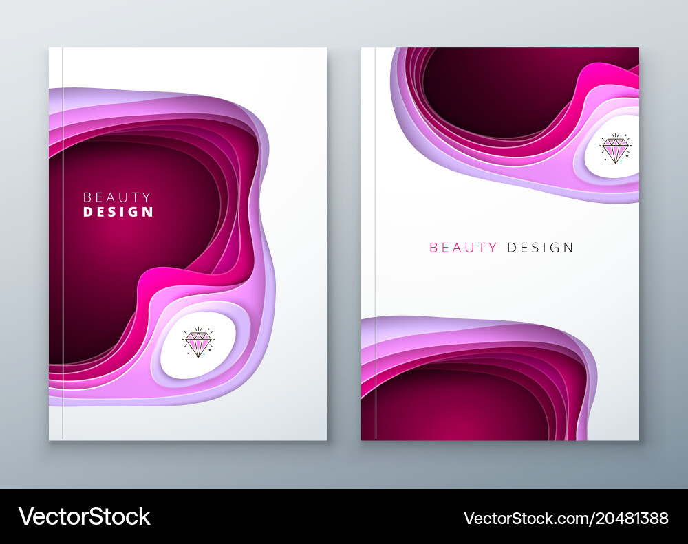 Paper cut brochure design carve abstract Vector Image