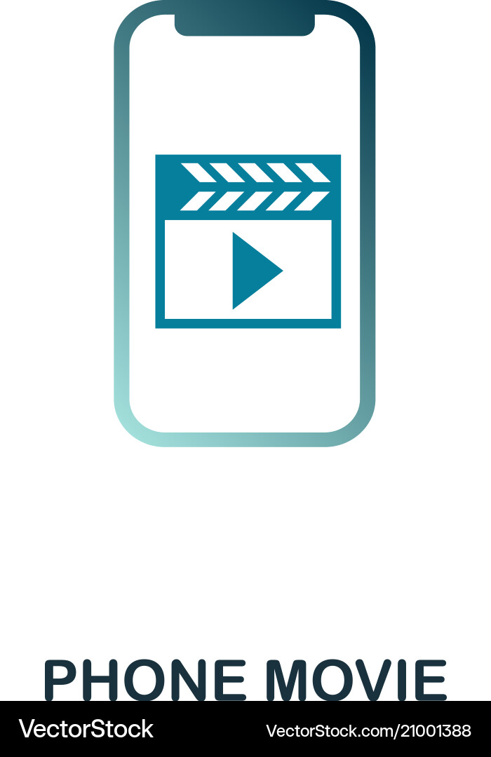 Phone movie icon flat style design ui Royalty Free Vector