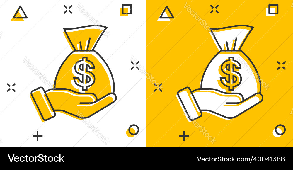 Remuneration icon in comic style money hand Vector Image