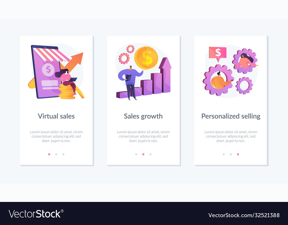 Sales manager app interface template Royalty Free Vector