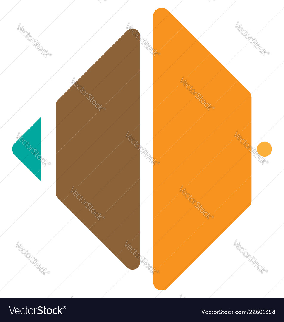 Segmented square icon logo shape cut Royalty Free Vector