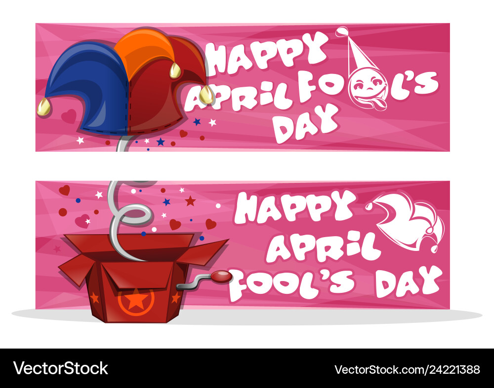 Set horizontal banners for april fools day Vector Image