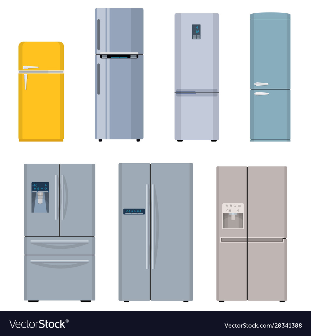 Set refrigerators side Royalty Free Vector Image
