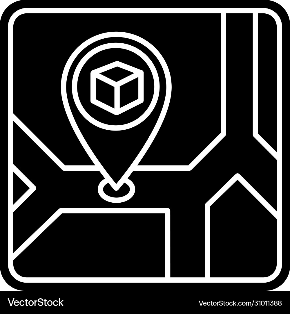 Storage place black glyph icon warehouse location Vector Image