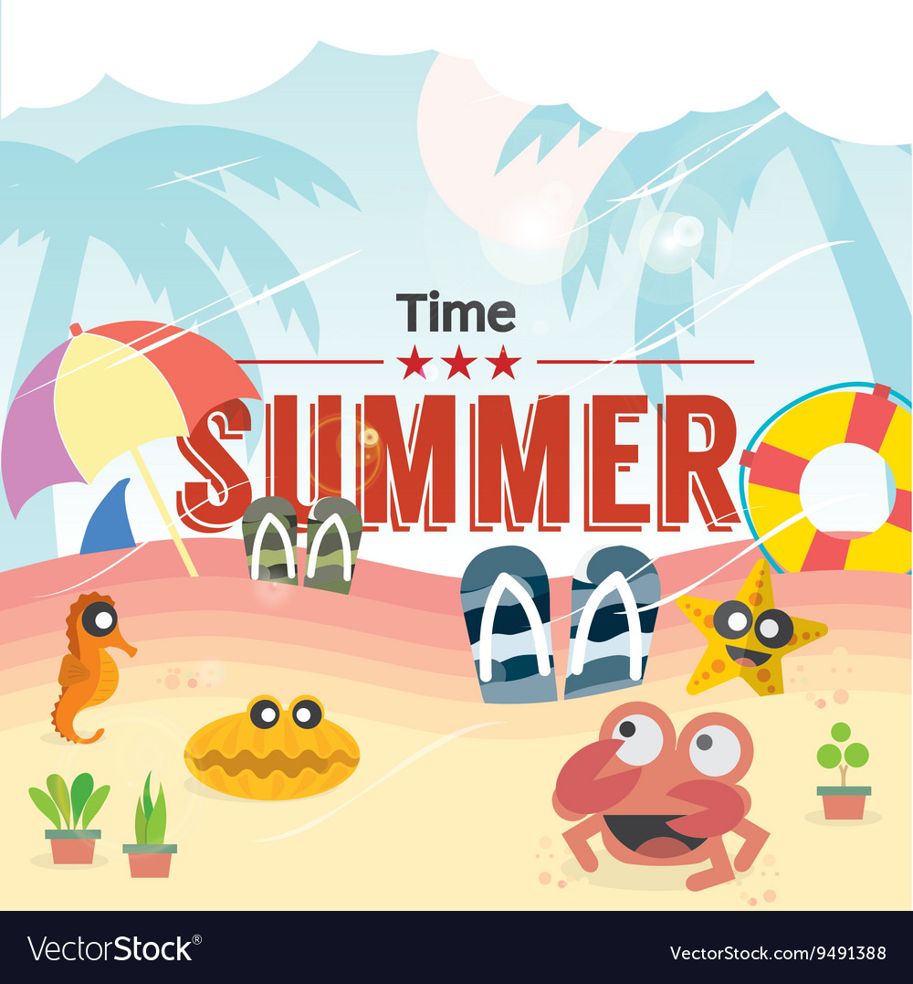 Summer time Royalty Free Vector Image - VectorStock