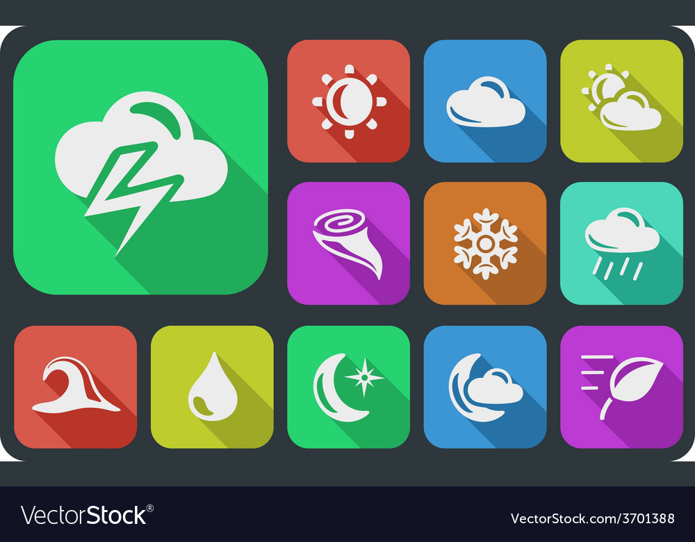 Weather buttons Royalty Free Vector Image - VectorStock