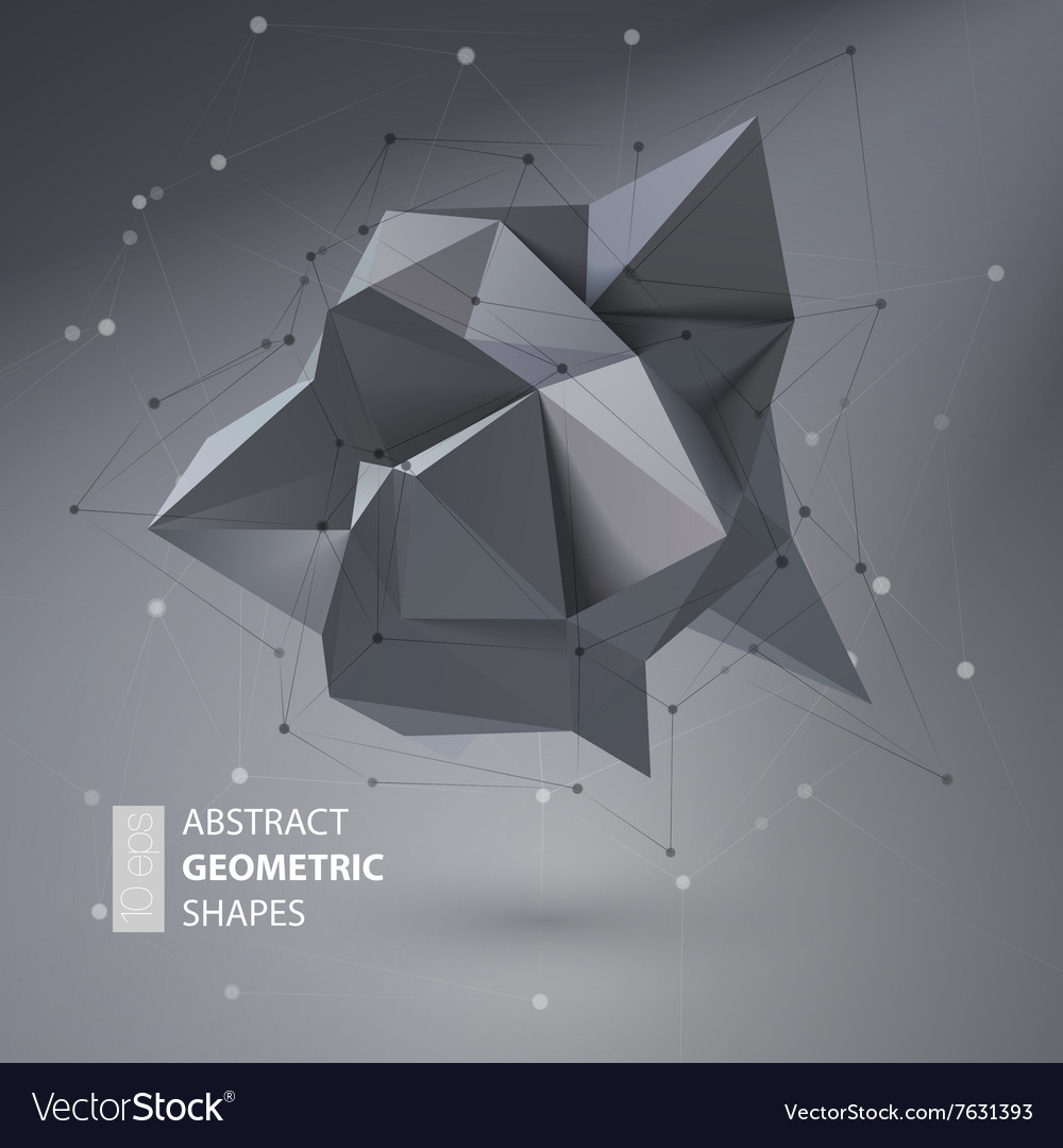 Abstract geometric shape triangular crystal Vector Image