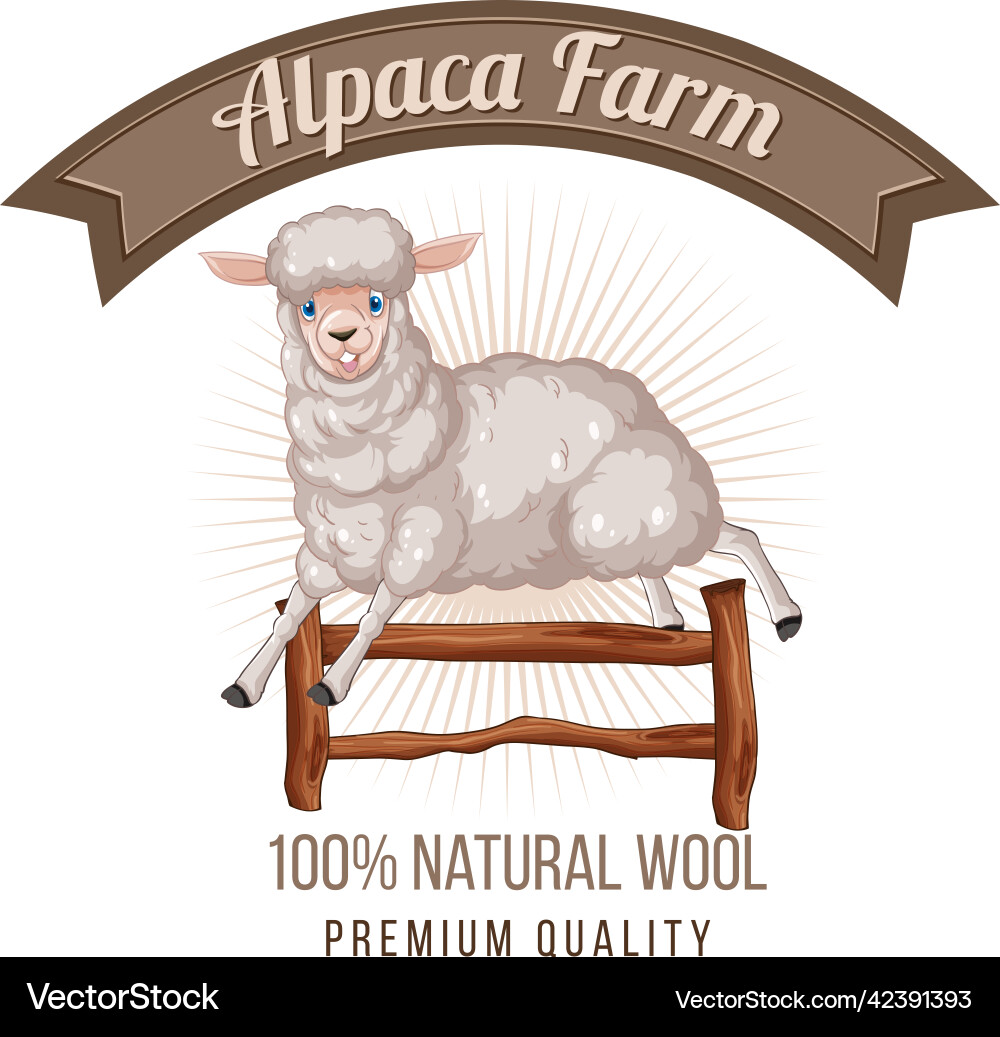 Alpaca farm logo for wool products Royalty Free Vector Image