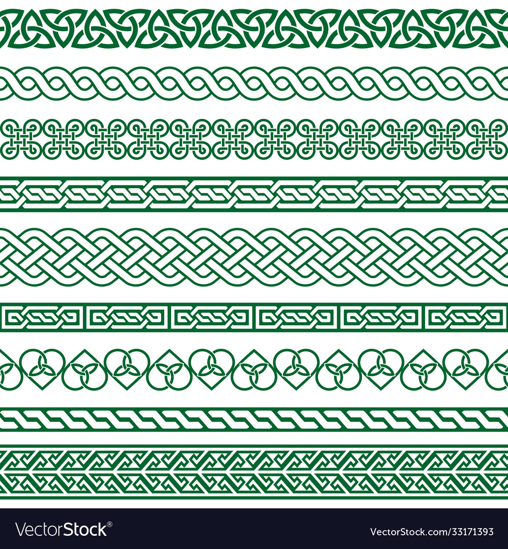 Celtic seamless border pattern collection Vector Image