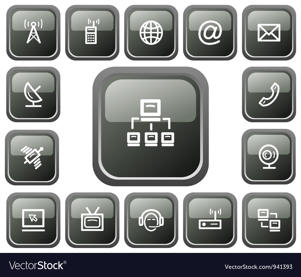 Communication buttons Royalty Free Vector Image