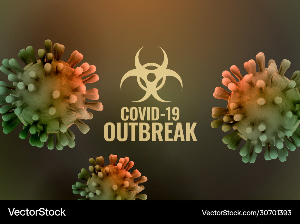 Covornavirus pandemic outbreak background with 3d Vector Image
