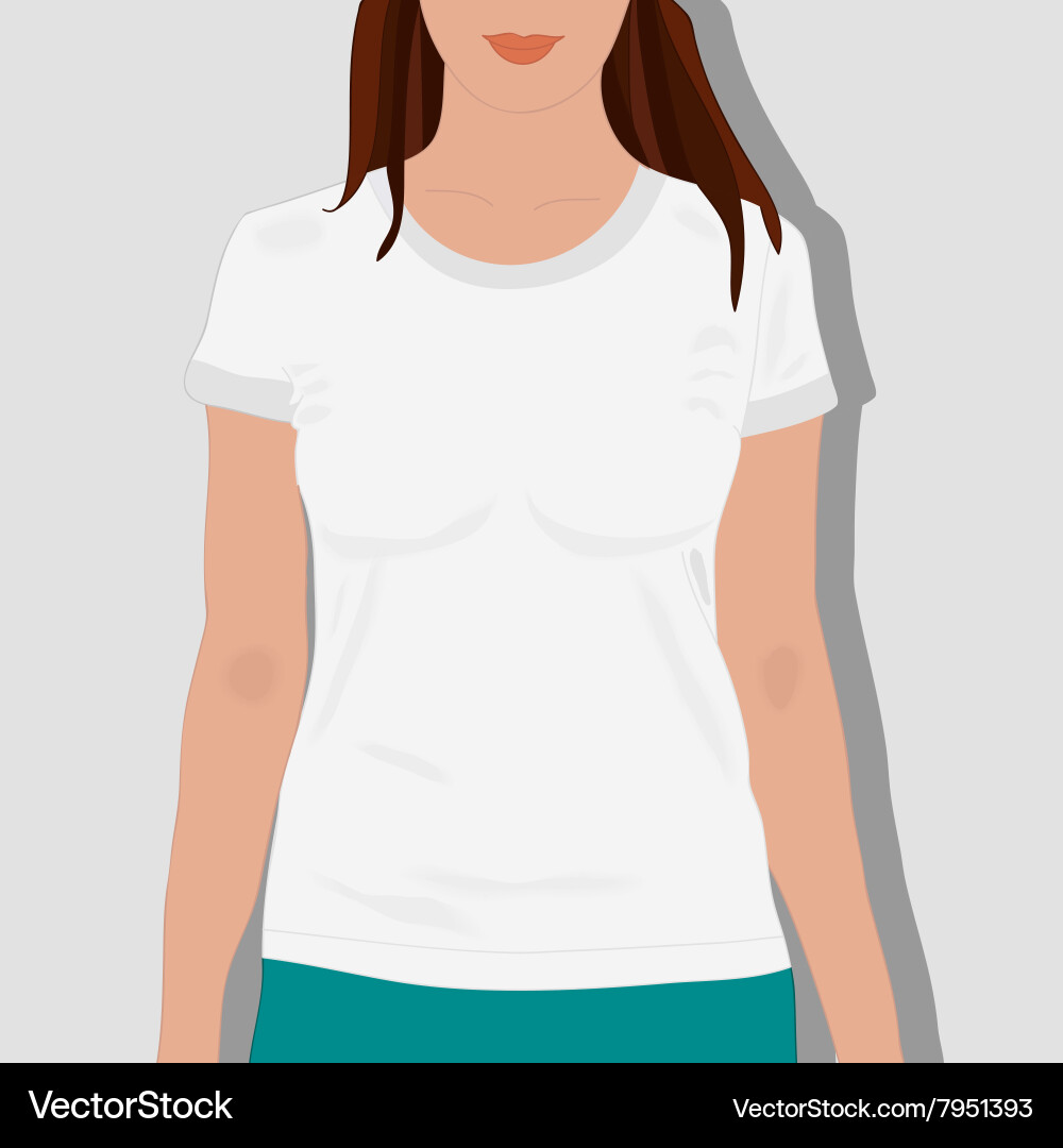 Female t shirts realistically painted Royalty Free Vector