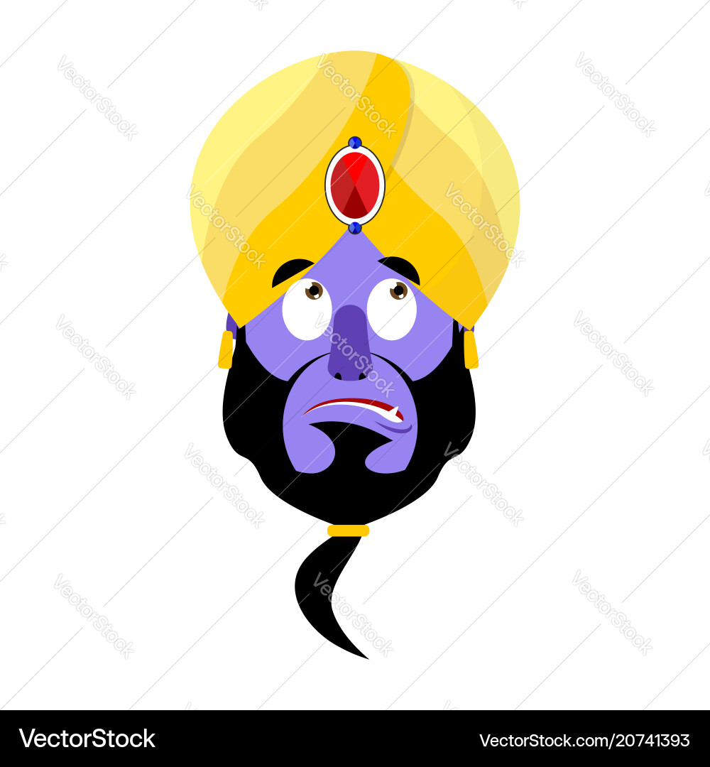 Genie surprised emoji magic ghost astonished Vector Image