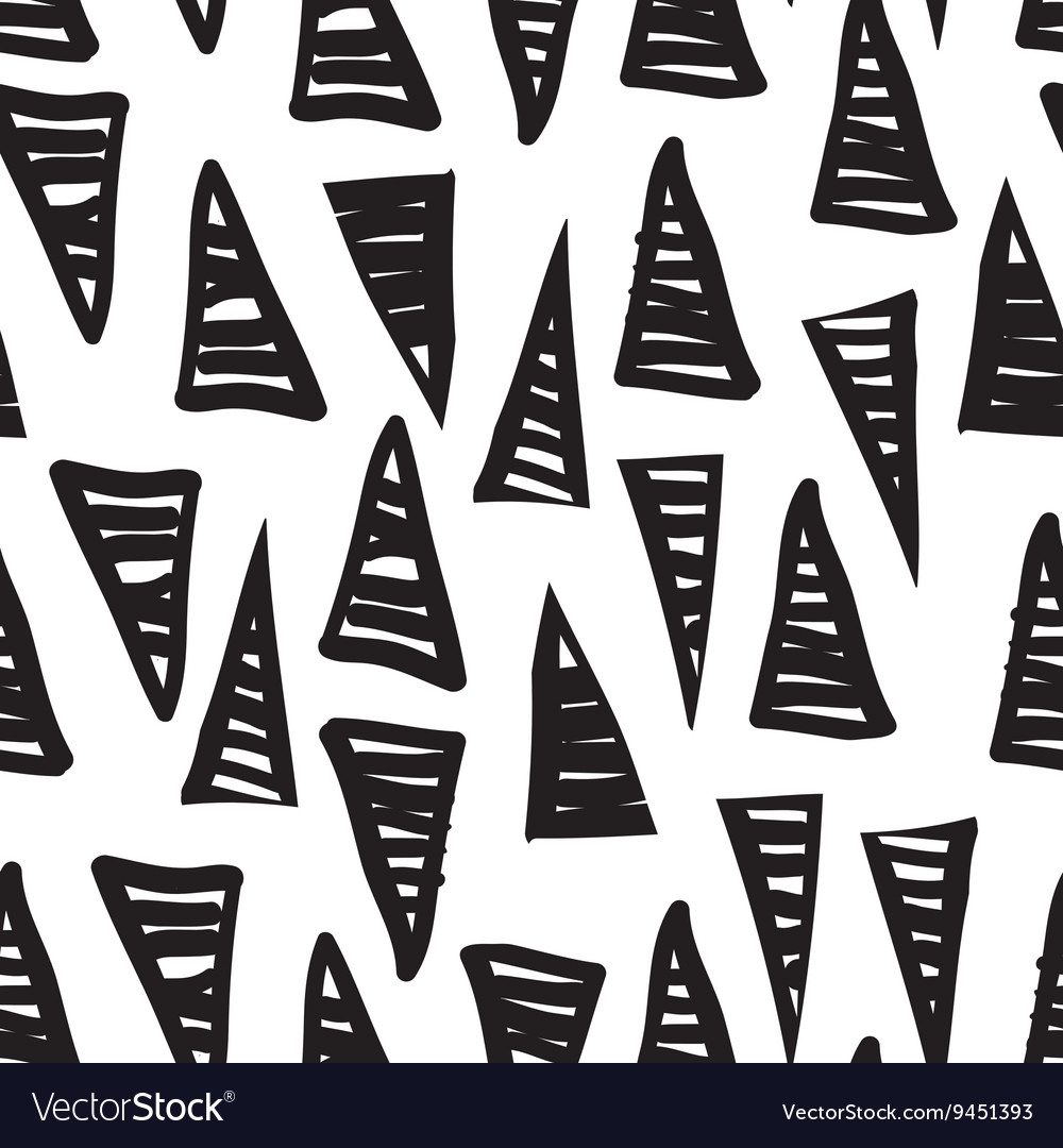 Hand-painted seamless pattern with triangle Vector Image