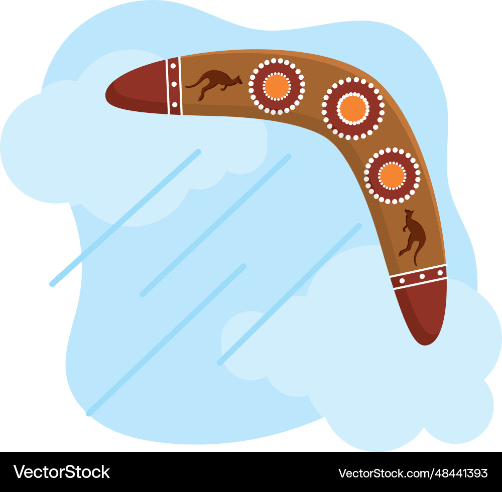Isolated boomerang icon with silhouettes Vector Image