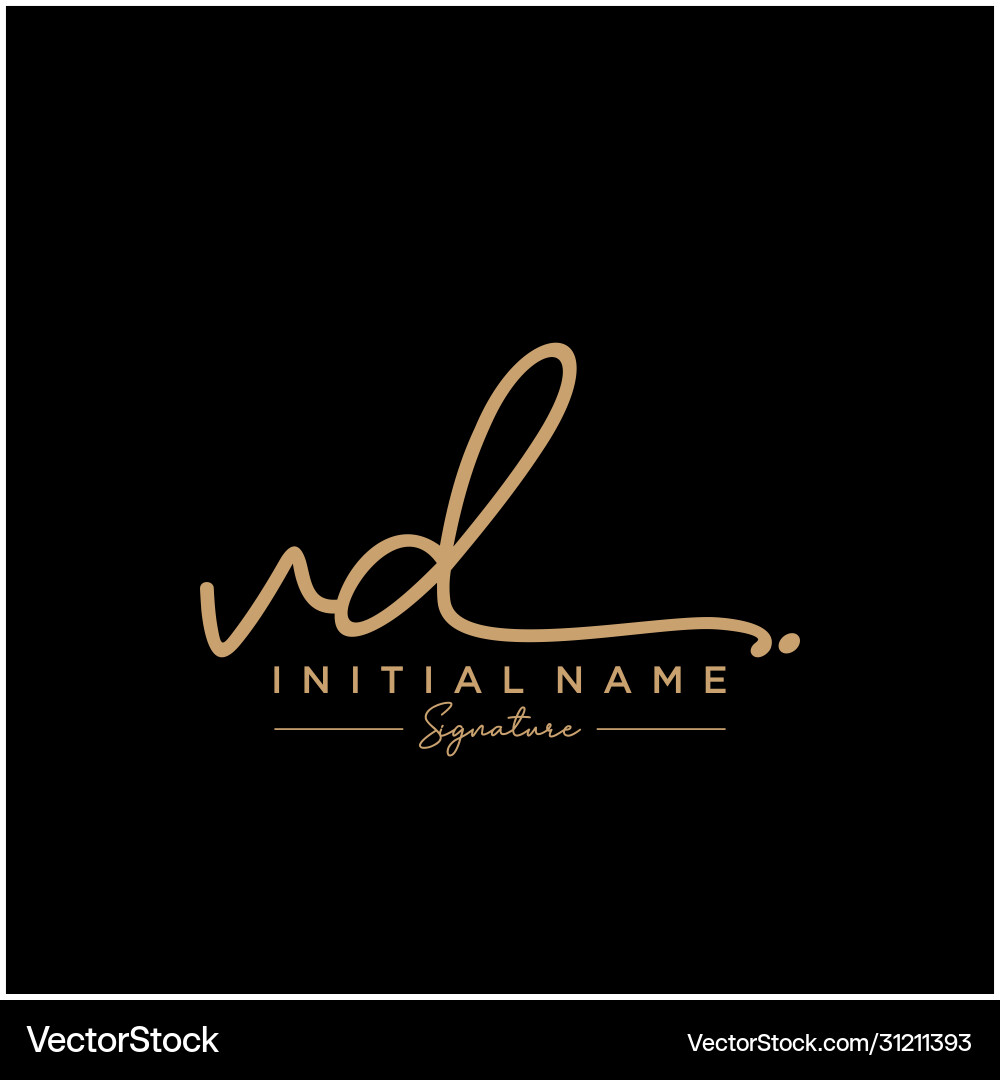 Letter vd signature logo template Royalty Free Vector Image