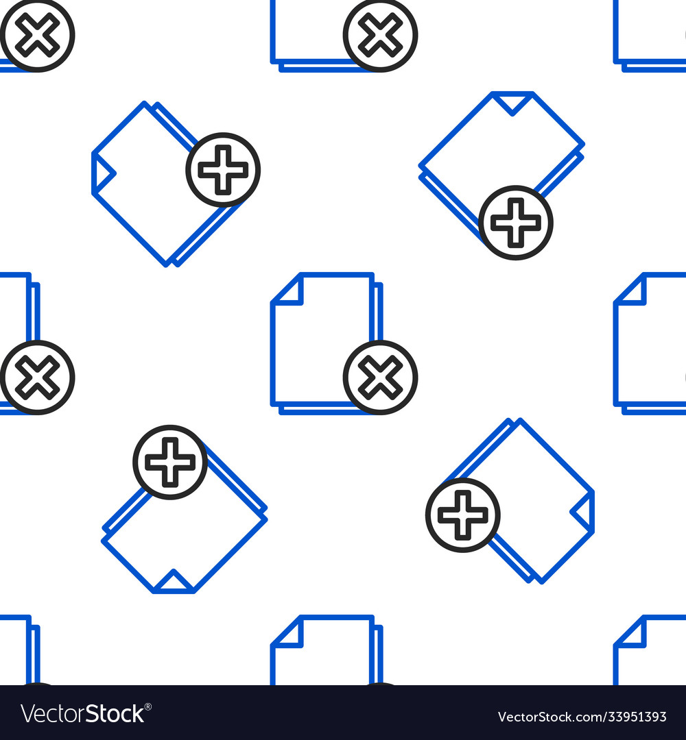 Line delete file document icon isolated seamless Vector Image