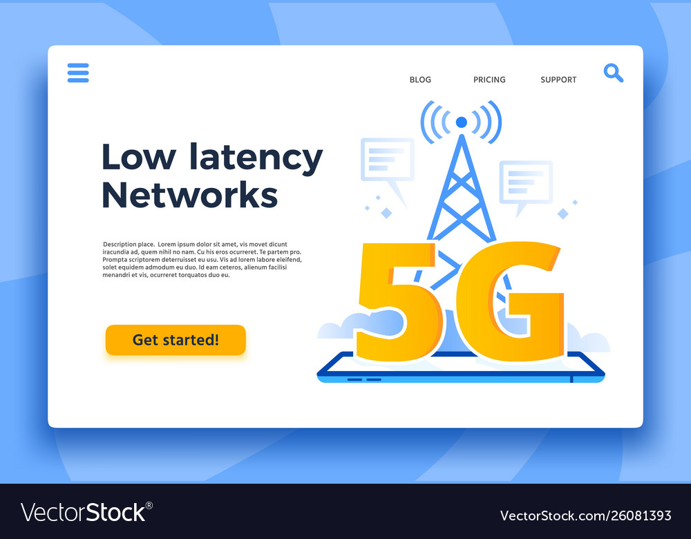 Mobile 5g landing page fast internet connection Vector Image Mobile 5g landing page fast internet connection Vector Image