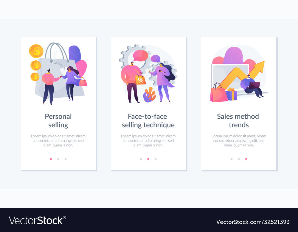 Personalized selling app interface template Vector Image