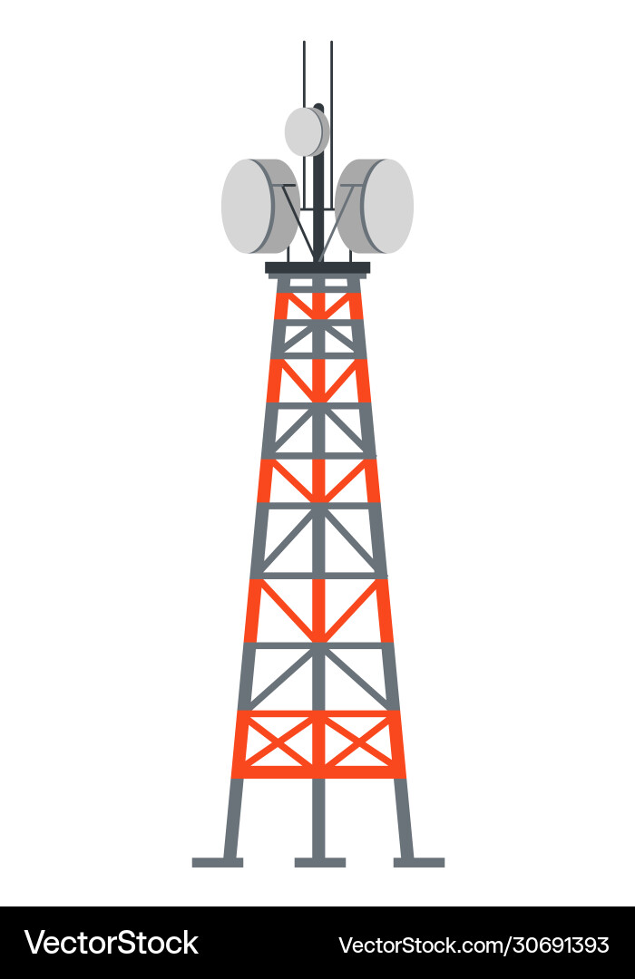 Power station tower with cords and antenna Vector Image