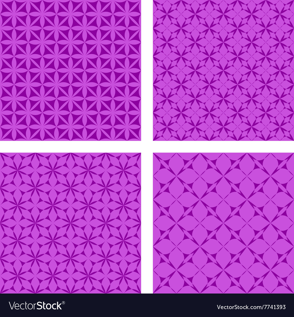 Purple seamless pattern background set Royalty Free Vector