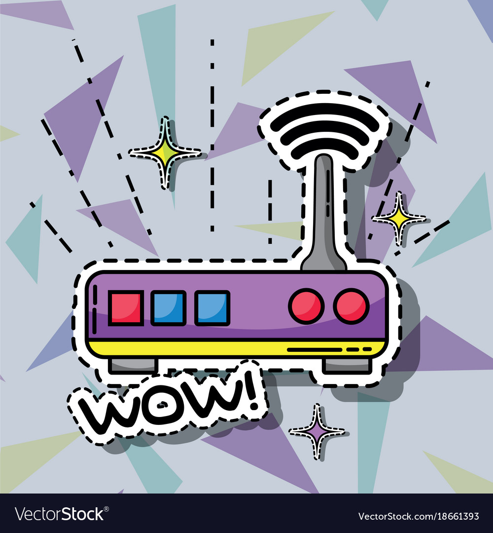 Router wifi data technology patch sticker Vector Image