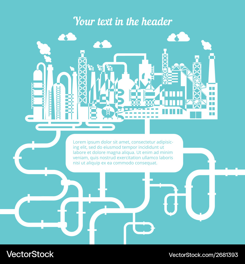 Schematic of a refinery producing natural gas Vector Image