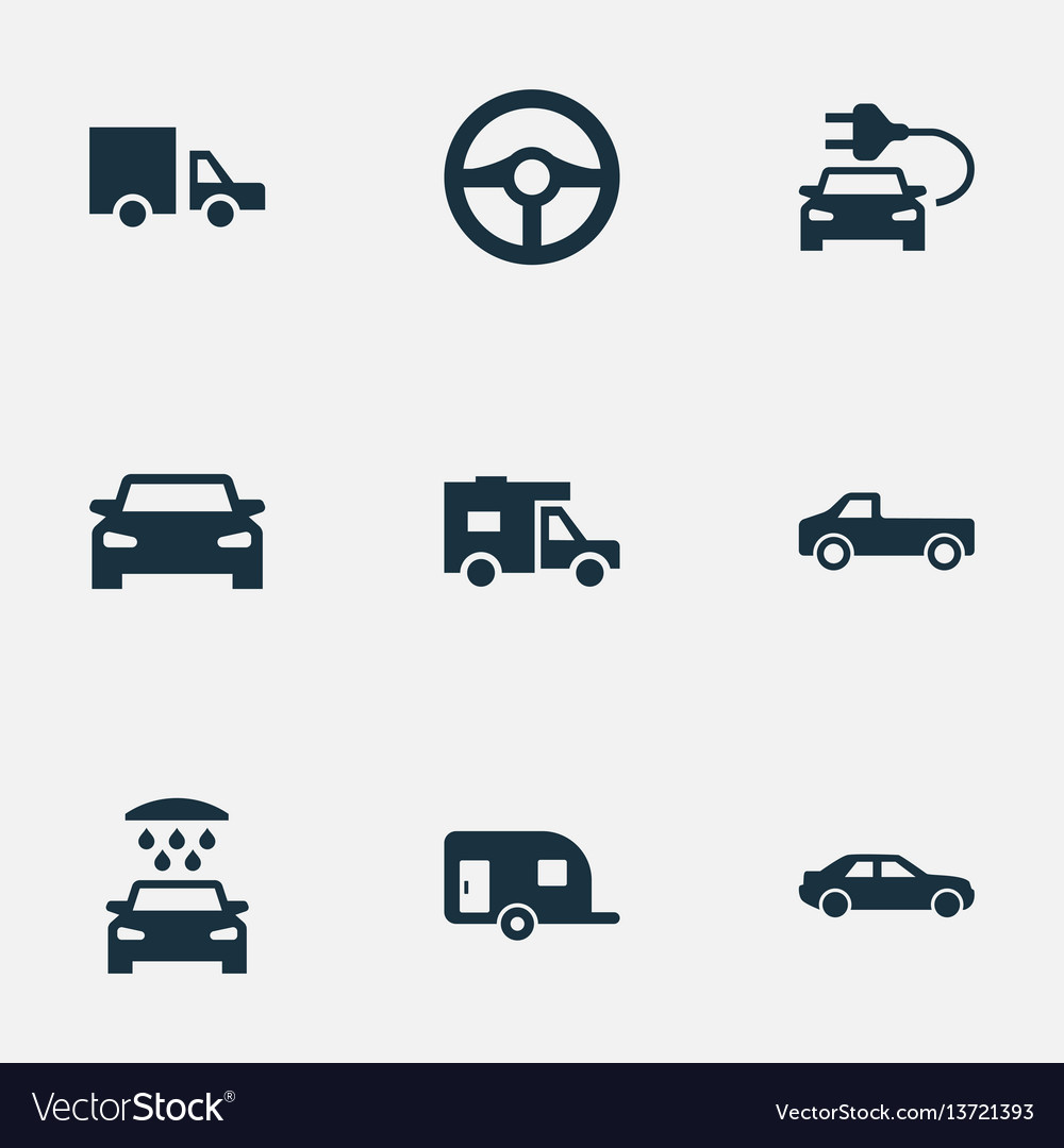 Set of simple auto icons Royalty Free Vector Image